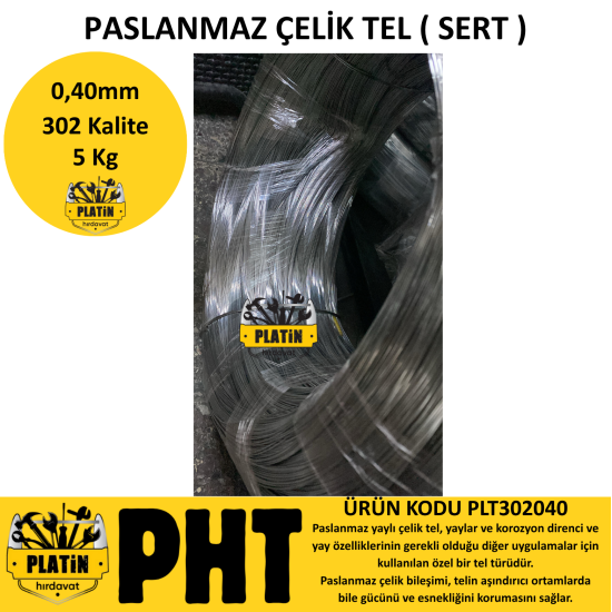 302 Kalite Paslanmaz Çelik Tel Parlak 5 Kg