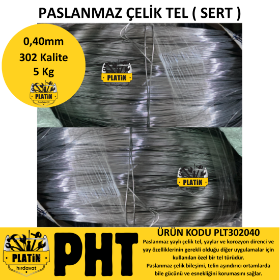 302 Kalite Paslanmaz Çelik Tel Parlak 5 Kg