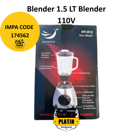 Impa 174562 Blender 110V 1.5 LT Blender 110v